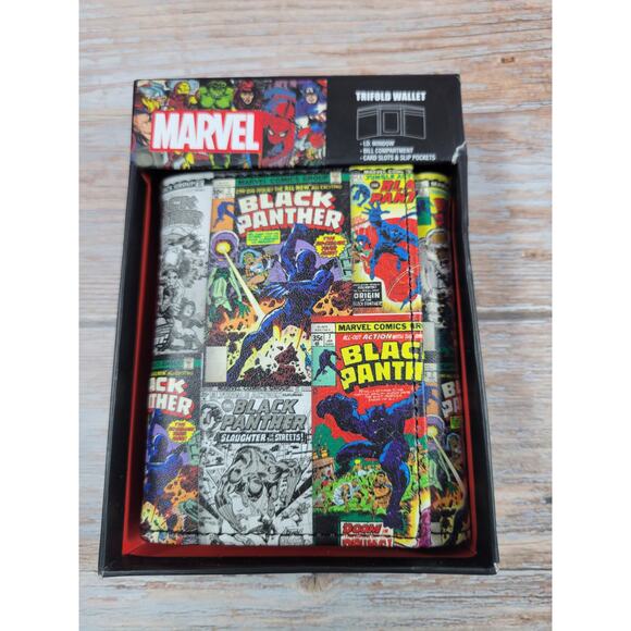 Marvel | Bags | Marvel Black Panther Comic Covers Trifold Wallet | Poshmark